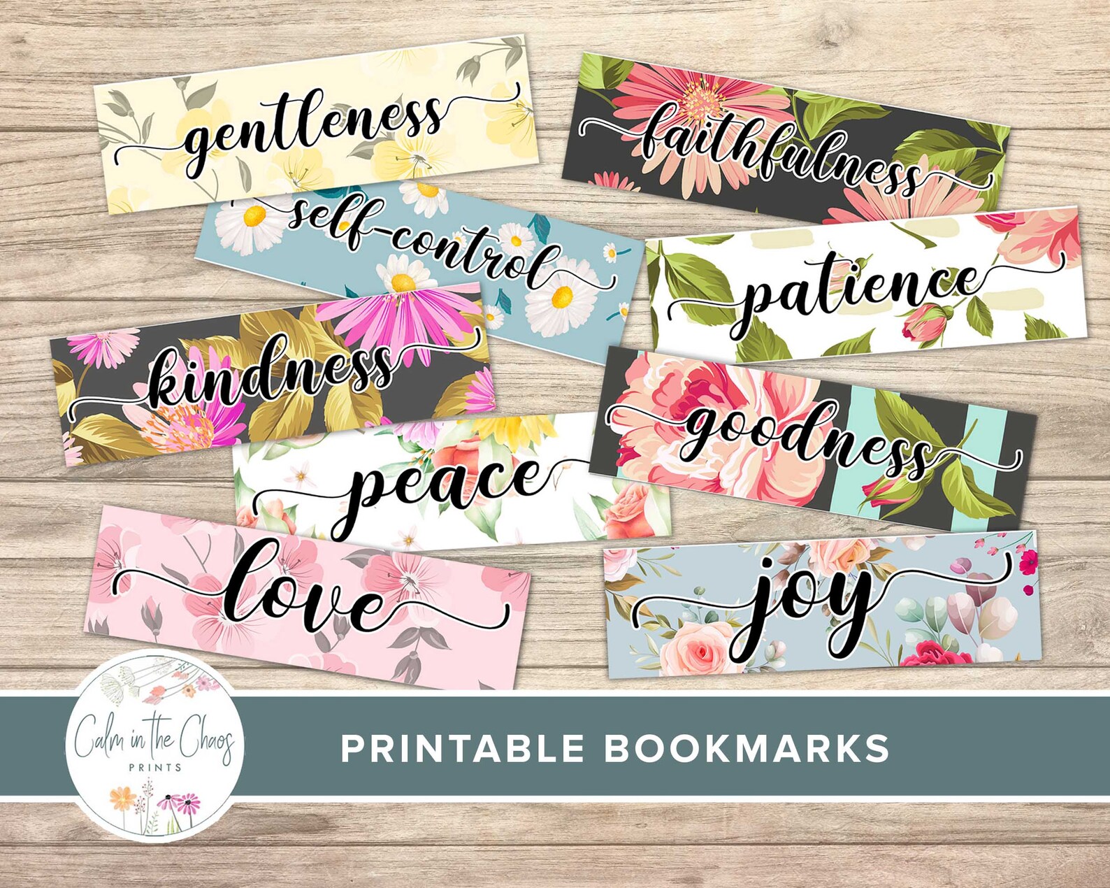 Printable Bookmarks - the Fruit of the Spirit Bookmark Set - Beautiful ...