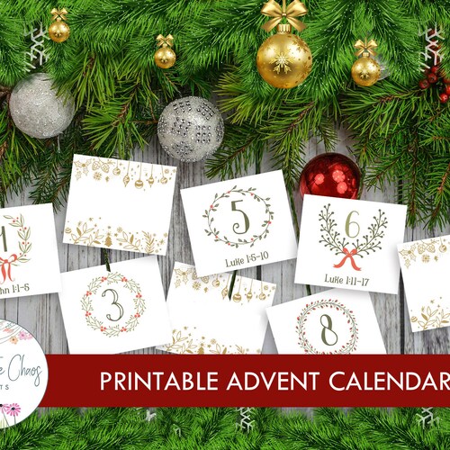 Printable Advent Calendar Christmas Countdown PDF Scripture | Etsy