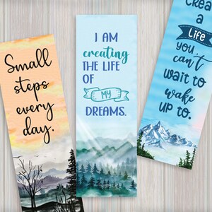 Printable Bookmarks - Motivational Saying on Colorful and Beautiful ...