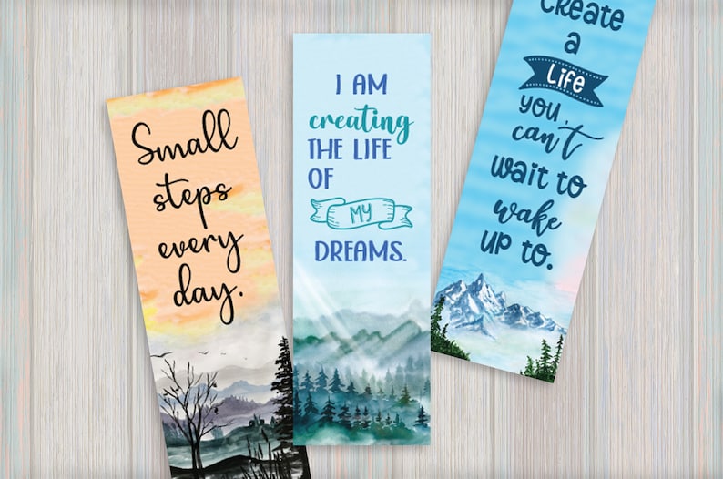 Printable Bookmarks - Motivational Saying on Colorful and Beautiful ...