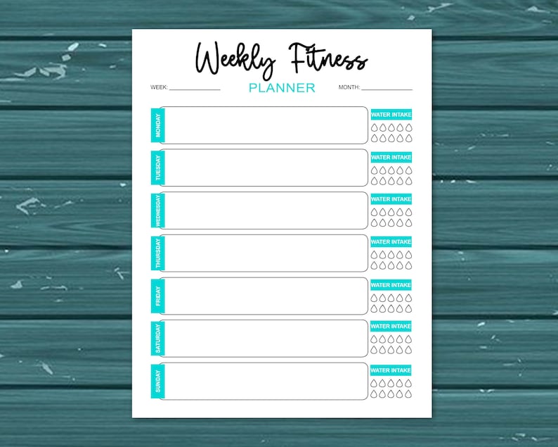 Fitness Planner Printable Bundle Basic Fitness Planner Daily, Weekly ...
