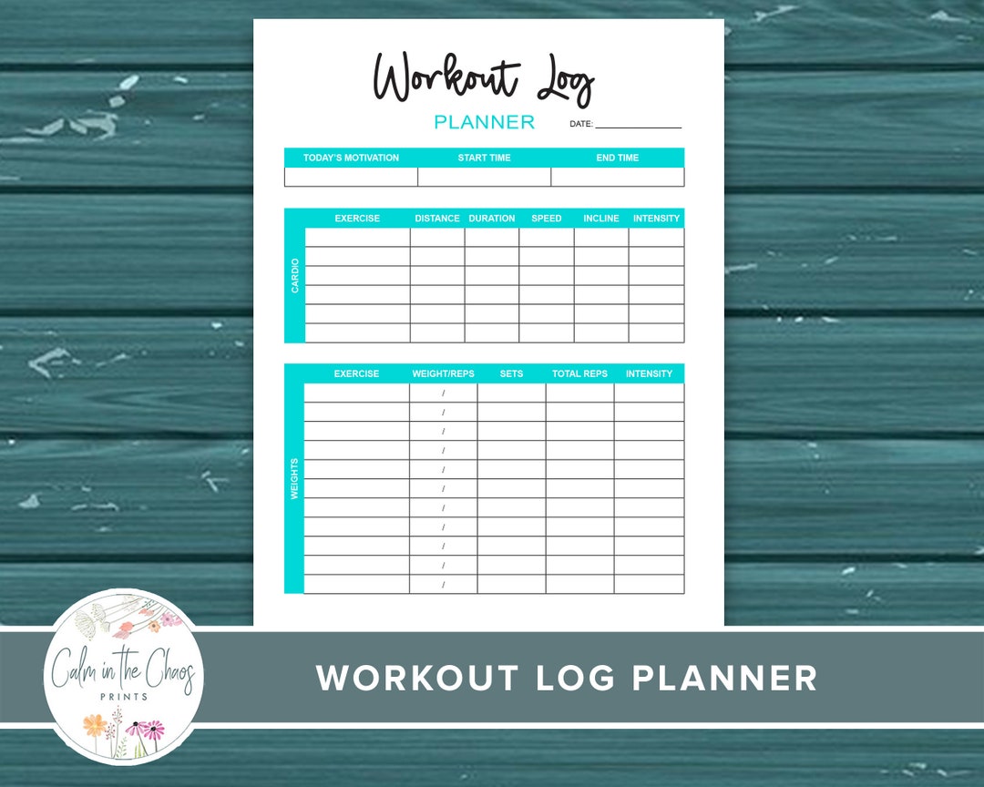Fitness Planner Printable - Workout Log Page Insert - Plan, Track, and ...