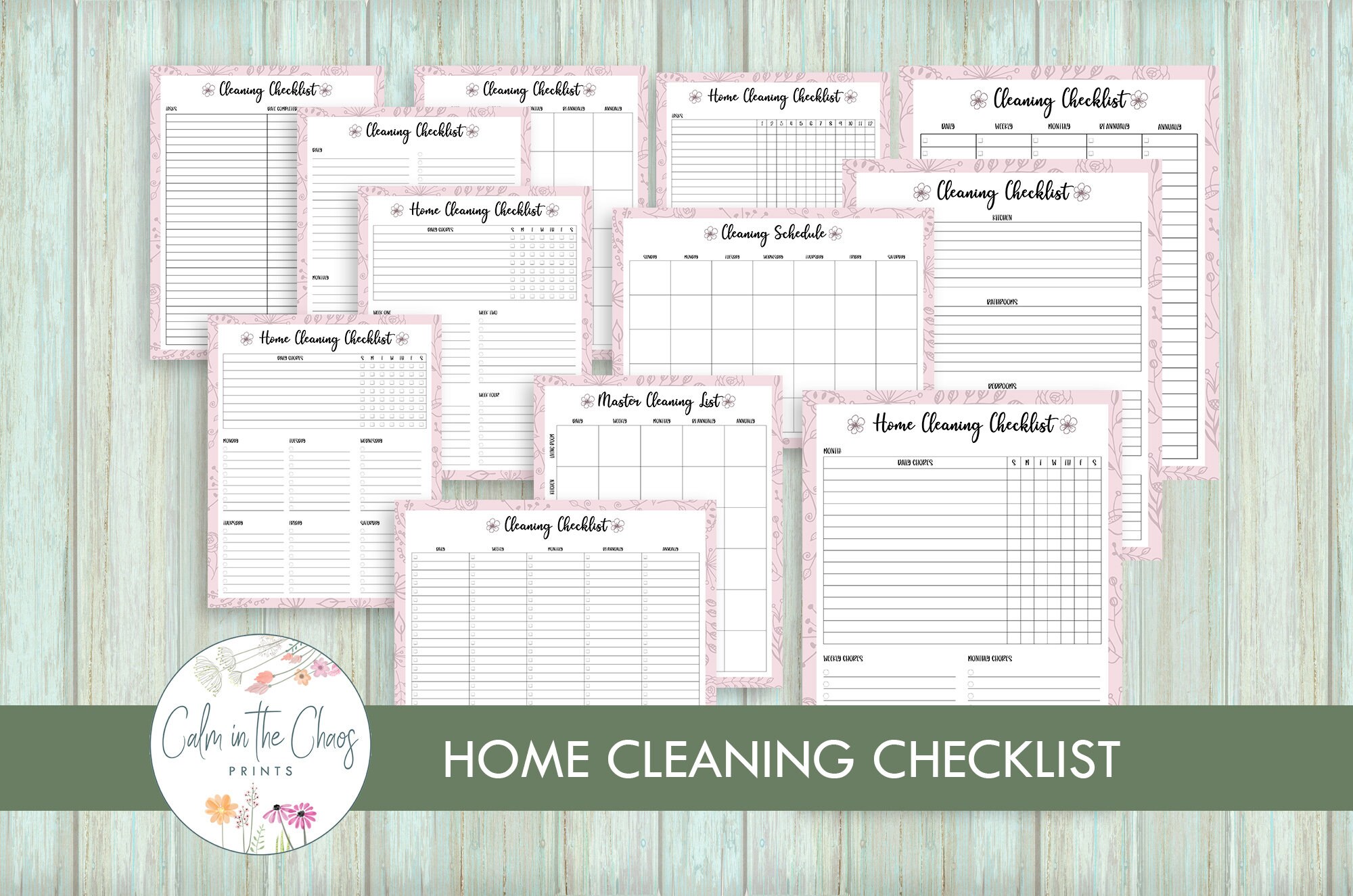 Home Cleaning Checklist Daily, Weekly, Monthly, Bi-annual, and Annual ...