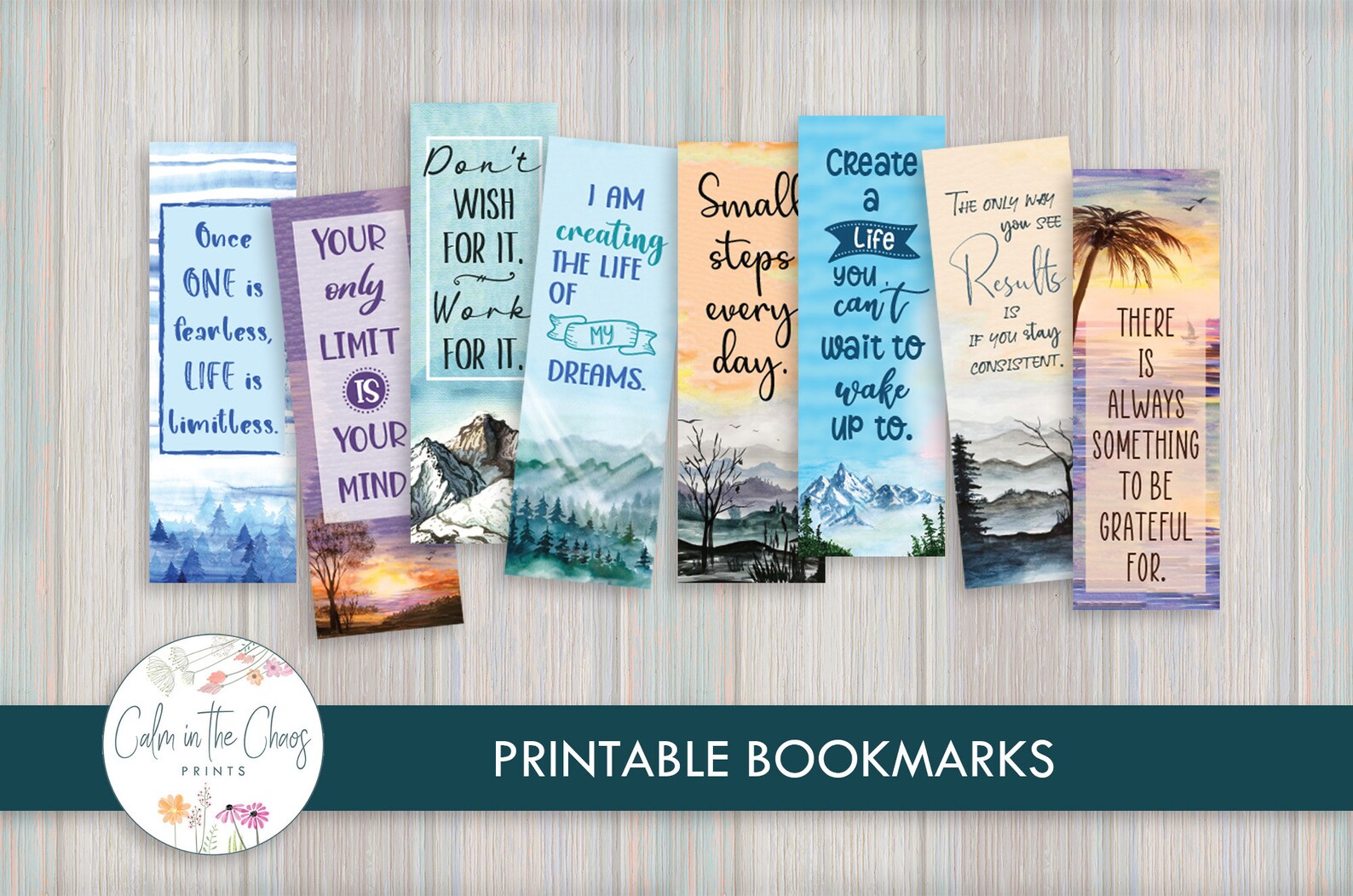 Printable Bookmarks Motivational Saying on Colorful and - Etsy