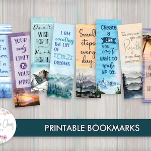 Printable Bookmarks - Motivational Saying on Colorful and Beautiful ...