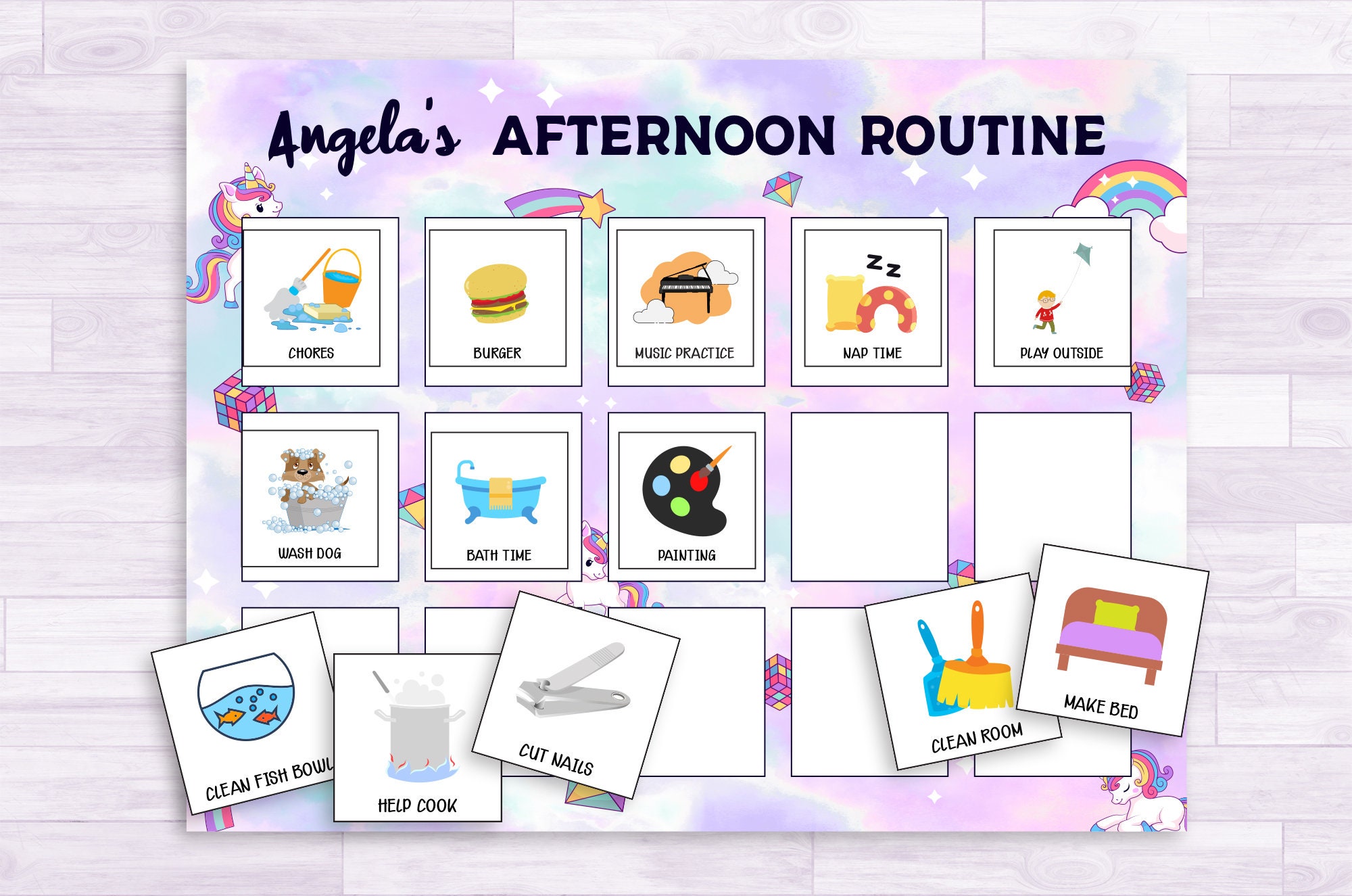 Daily Activity and Chore Chart for Kids Kids Visual Schedule - Etsy