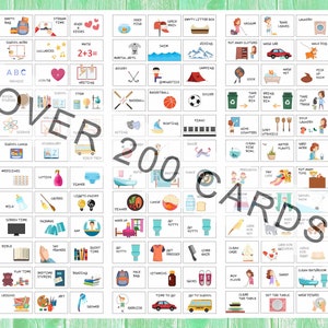 Kids Visual Schedule - Daily Routine Activity Cards and Chore Chart for ...