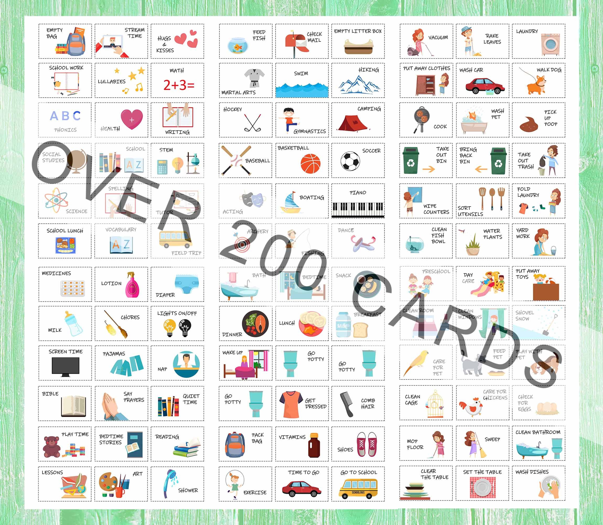 Kids Visual Schedule Daily Routine Activity Cards and Chore - Etsy Canada