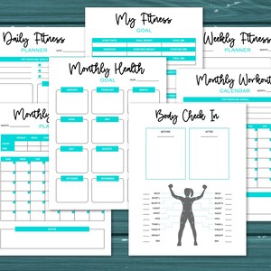 Fitness Planner Printable Bundle - Health Trackers, Exercise Logs ...