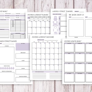 Fitness Planner Printable Bundle - Health Trackers, Exercise Logs ...