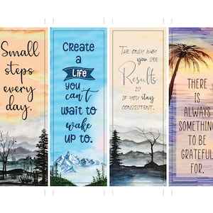 Printable Bookmarks - Motivational Saying on Colorful and Beautiful ...
