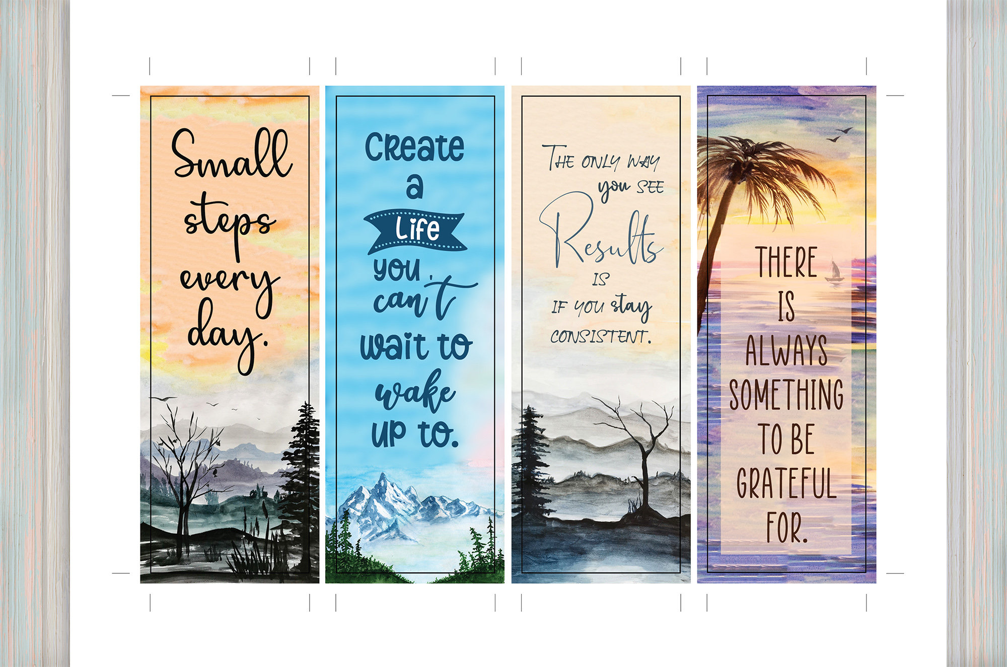 Printable Bookmarks Motivational Saying on Colorful and | Etsy