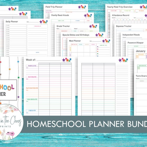 Homeschool Planner Bundle Home School Teacher Planner | Etsy