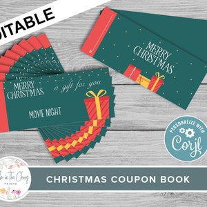 Printable Coupon Book - Christmas Gift - Editable Coupon Book Template ...