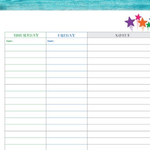Weekly Lesson Planner Pages for 4, 6, or 8 Subject Areas or Children ...