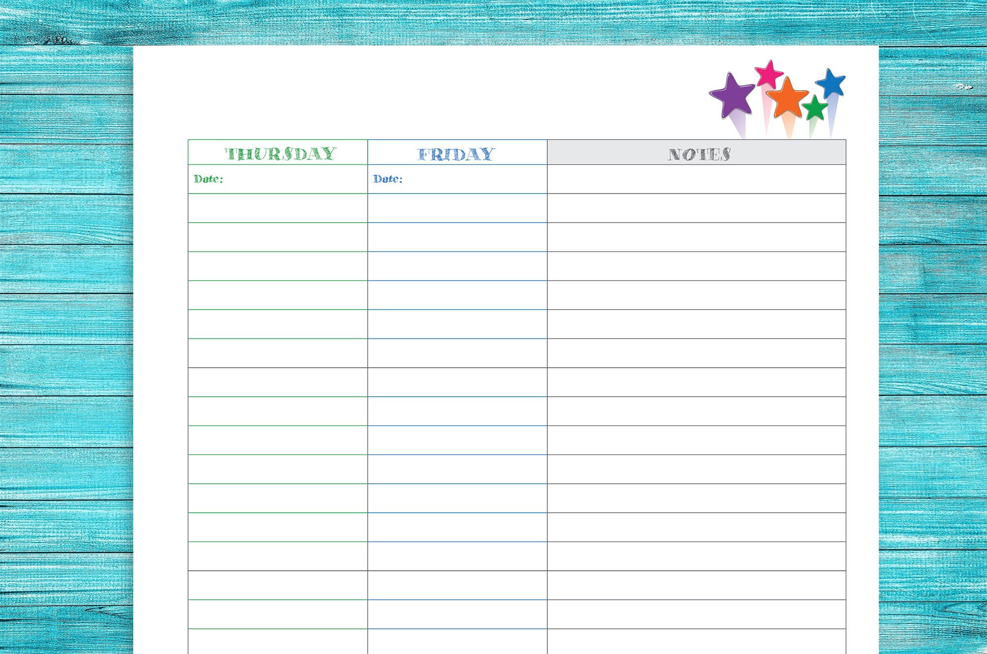Weekly Lesson Planner Pages for 4 6 or 8 Subject Areas or - Etsy