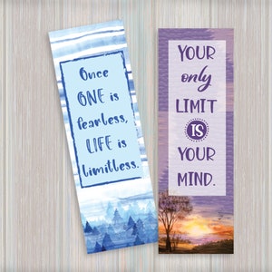 Printable Bookmarks - Motivational Saying on Colorful and Beautiful ...