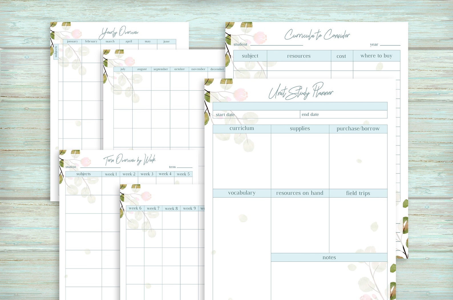 Homeschool Planner Bundle - Editable and Printable Home School Teacher ...