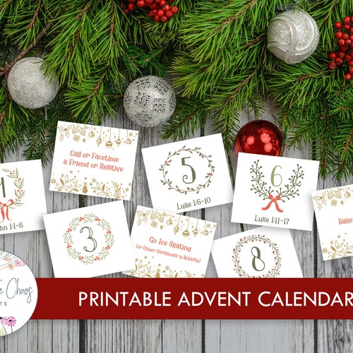 Printable Advent Calendar Christmas Countdown PDF Scripture | Etsy