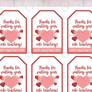 Teacher Appreciation Printables Candy Heart Holder Thank You Gift or ...