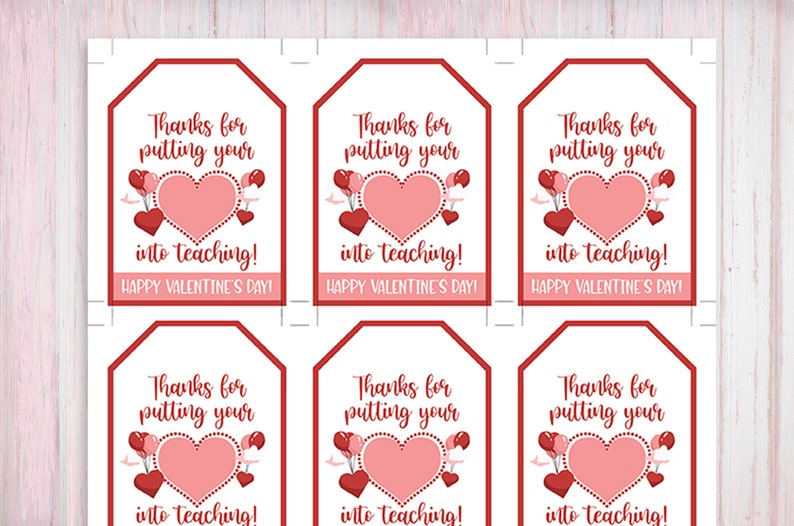 Teacher Appreciation Printables Candy Heart Holder Thank You Gift or ...
