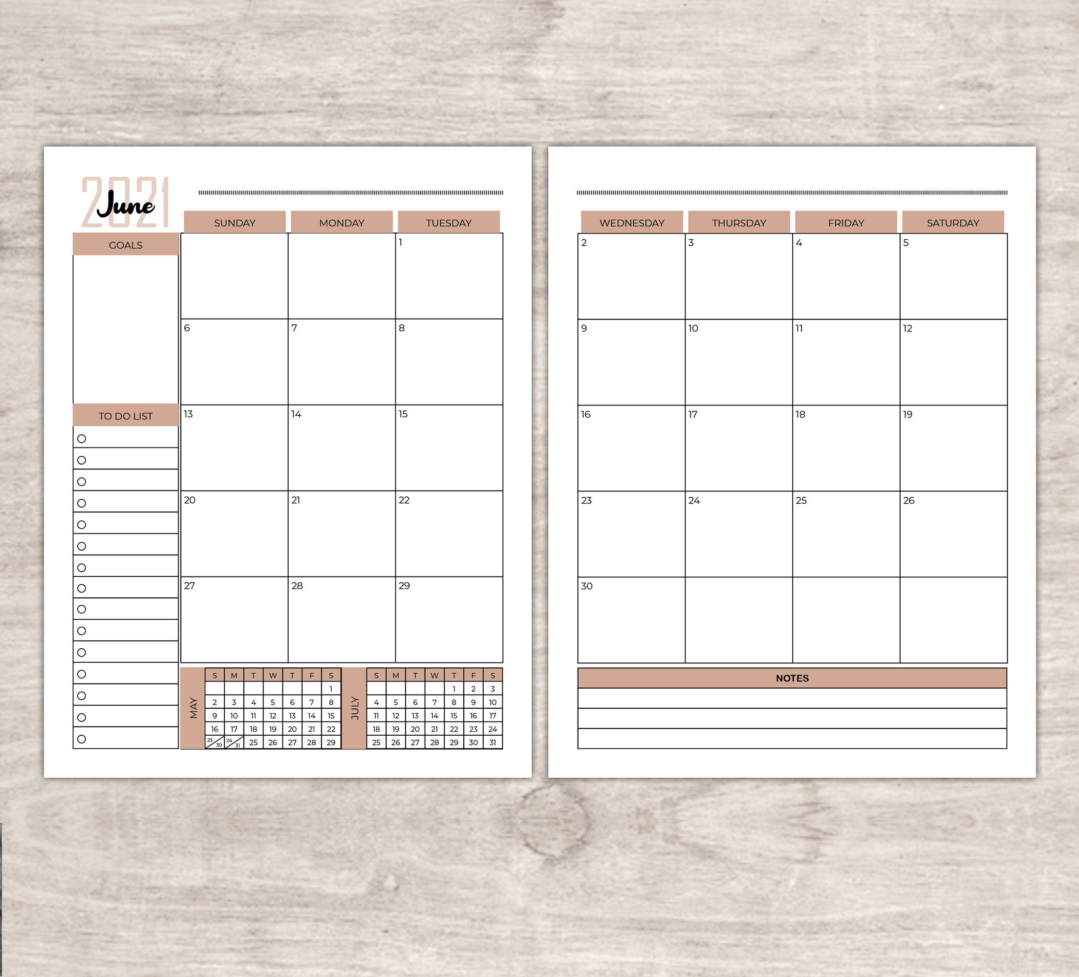 2021 Planner - Daily Weekly Monthly Planner Printable - Sophisticated ...