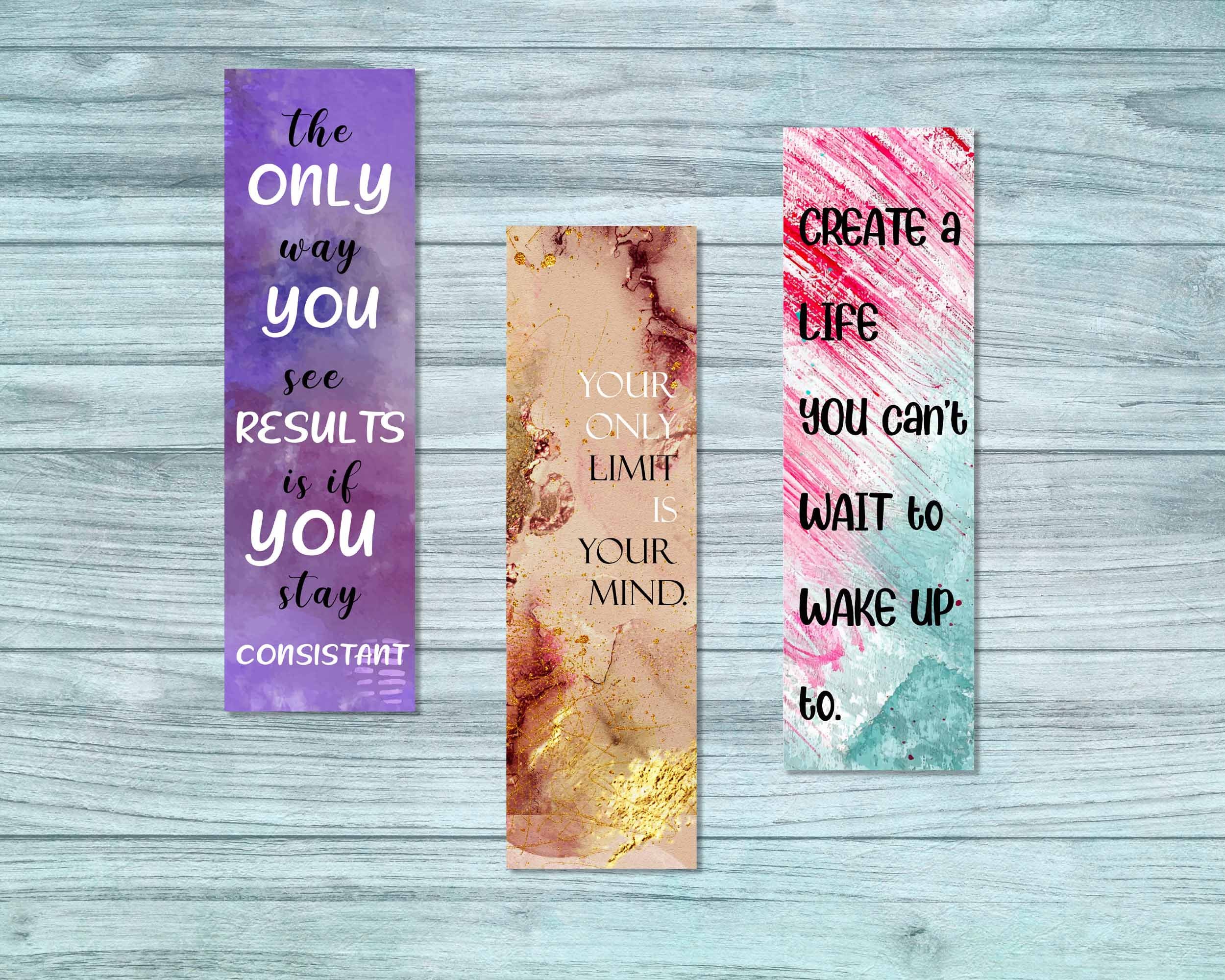Printable Bookmarks With Motivational Sayings Colorful Printable ...