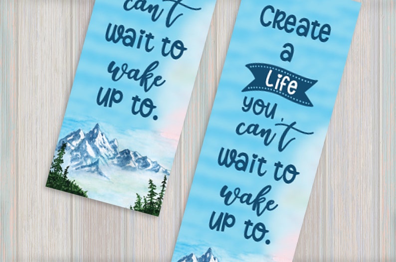 Printable Bookmarks Motivational Saying on Colorful and - Etsy