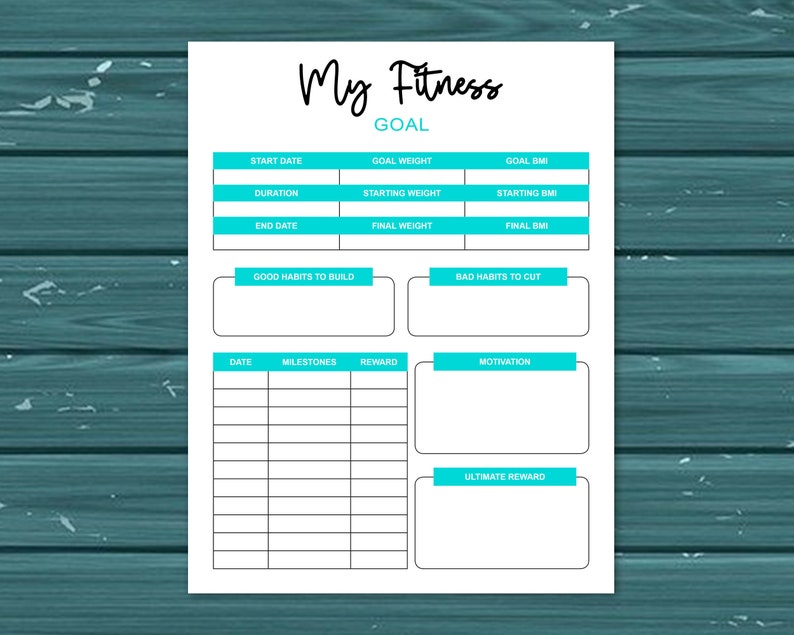 Fitness Planner Printable Bundle Basic Fitness Planner Daily, Weekly ...