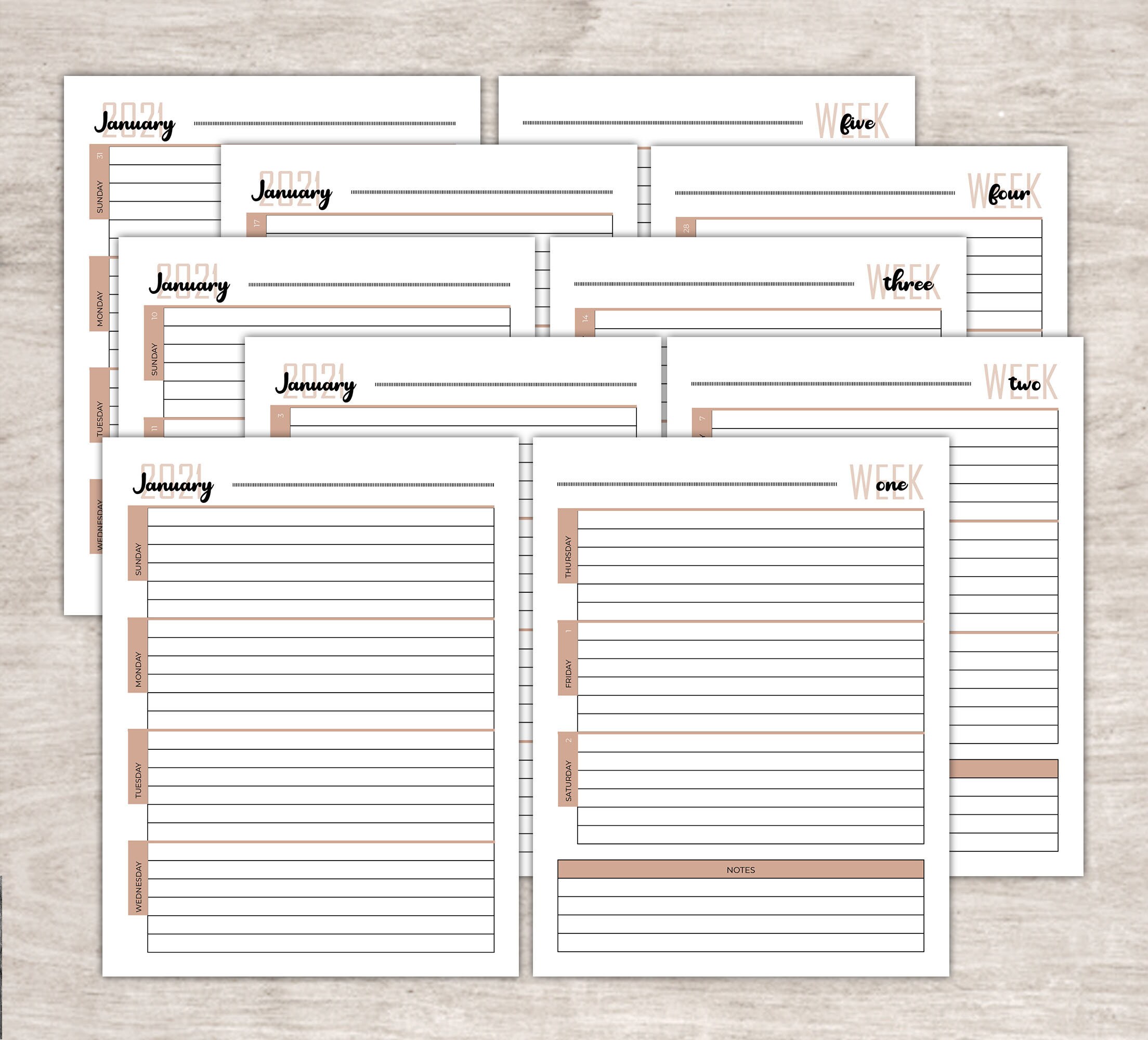 2021 Planner Daily Weekly Monthly Planner Printable - Etsy