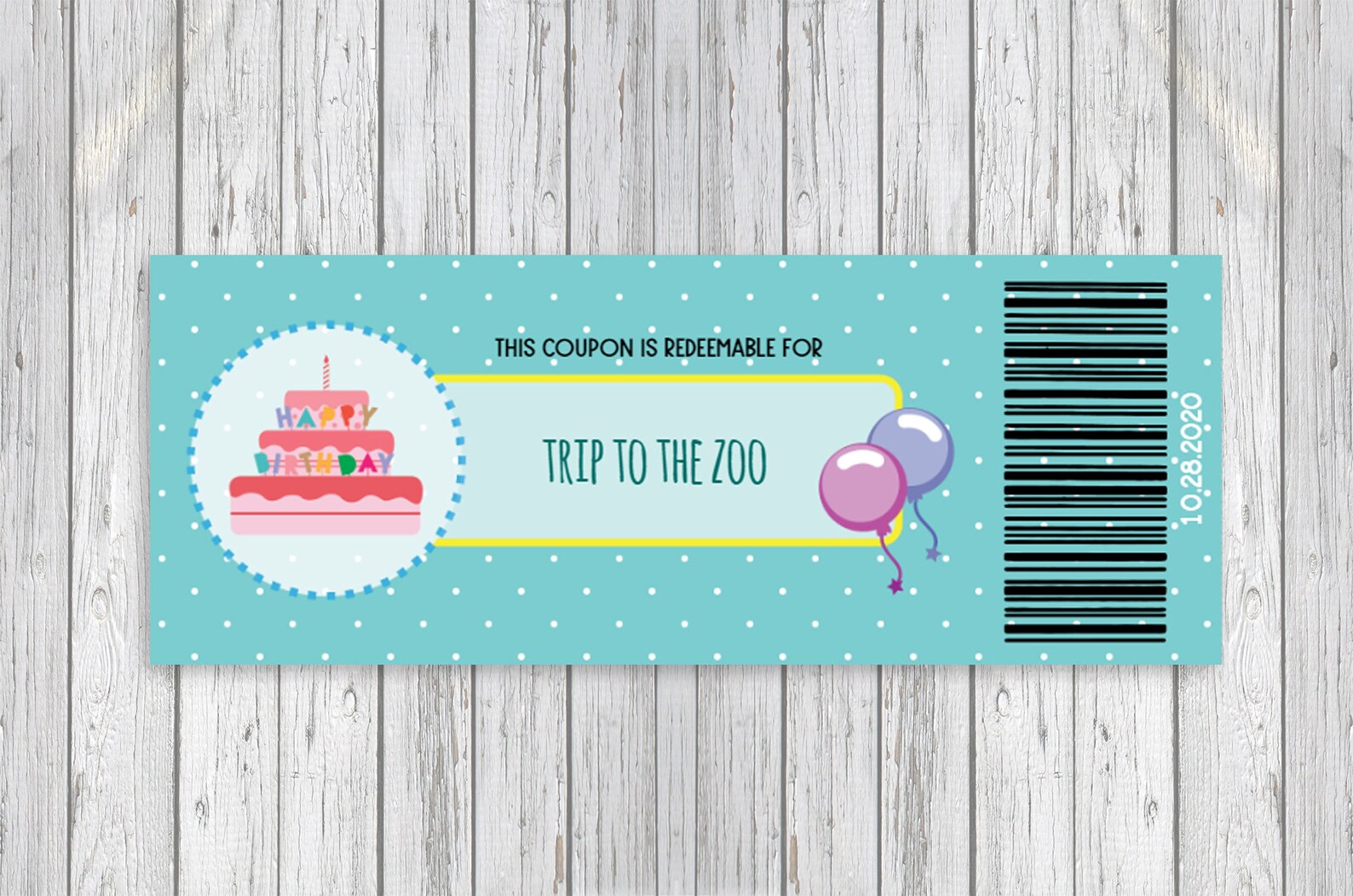 Printable Coupon Book - Birthday Cake Themed Gift - Editable Coupon ...