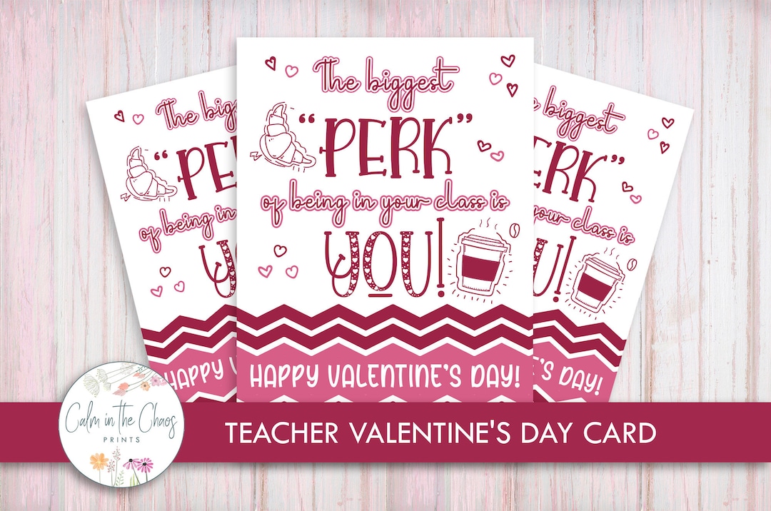 Teacher Valentines Day Card - Teacher Appreciation Coffee Gift Card ...