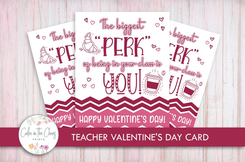 Teacher Valentines Day Card Teacher Appreciation Coffee Gift Card ...