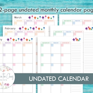 Homeschool Planner - Undated Monthly Calendar for Planning Out Your ...