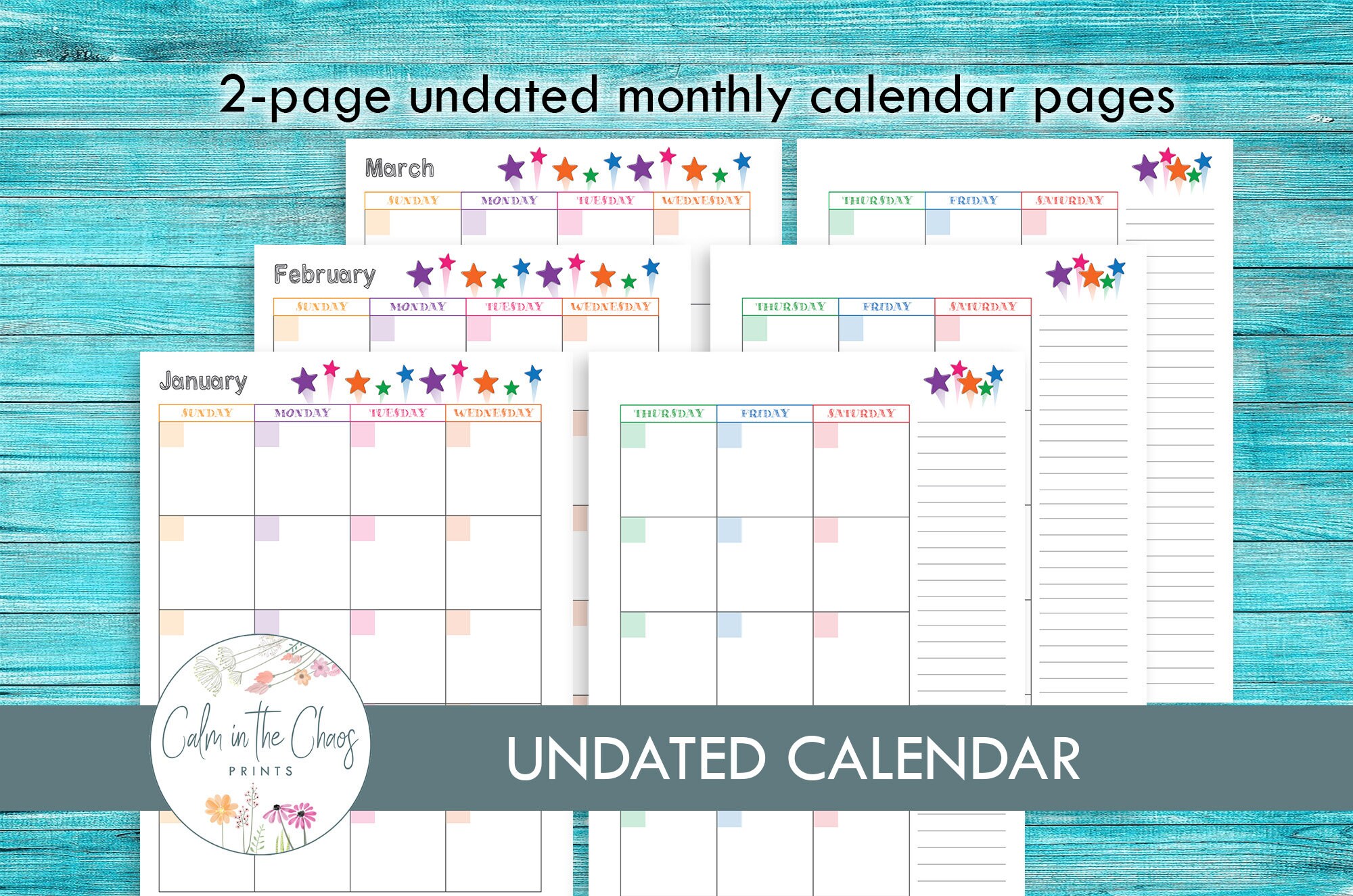 Homeschool Planner - Undated Monthly Calendar for Planning Out Your ...