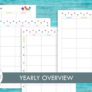 Homeschool Planner - Year Overview - Bright and Colorful Planning Pages ...