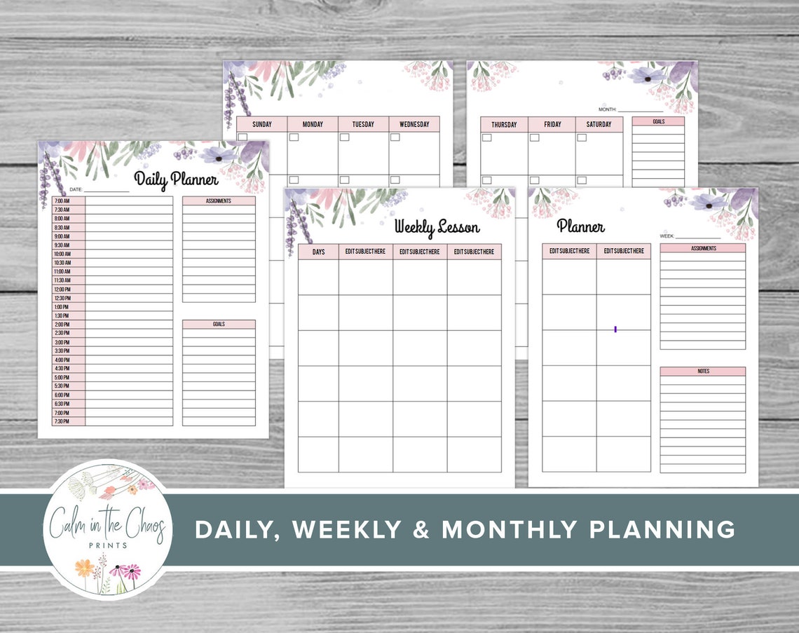 Homeschool Planner Bundle Editable and Printable Home School | Etsy