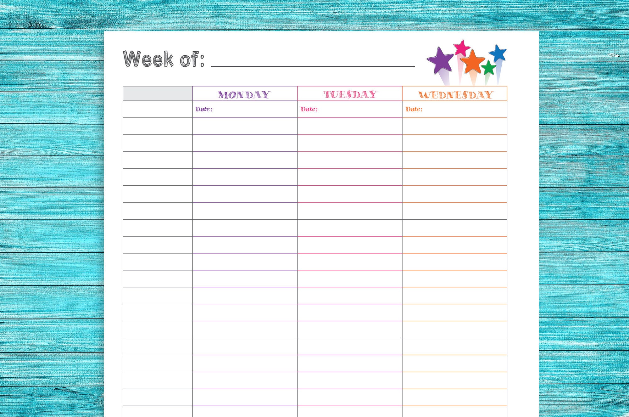 Weekly Lesson Planner Pages for 4 6 or 8 Subject Areas or - Etsy