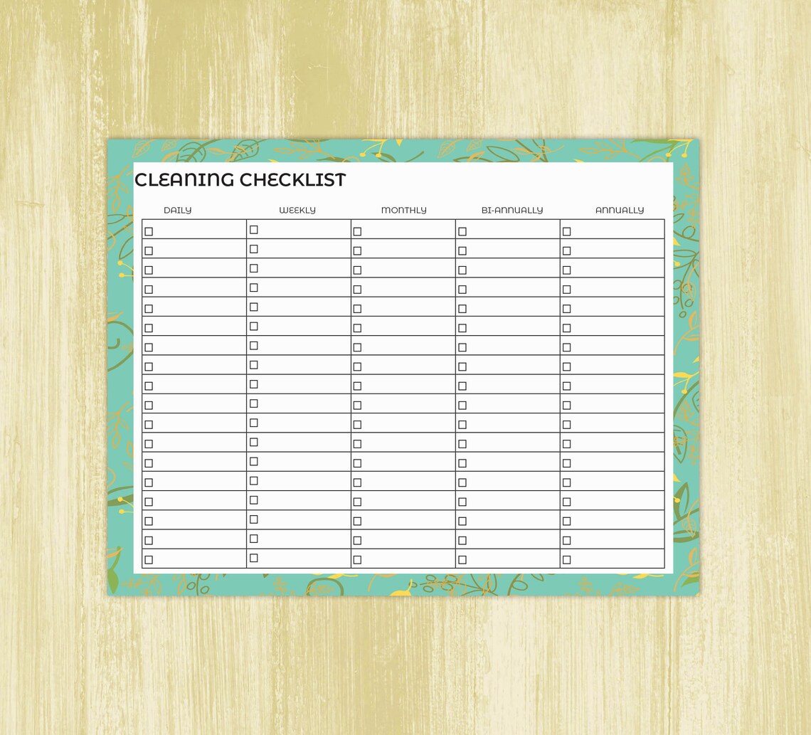Home Cleaning Checklist - Daily, Weekly, Monthly, Bi-annual, and Annual ...