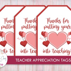 Teacher Appreciation Printables - Candy Heart Holder - Thank You Gift ...