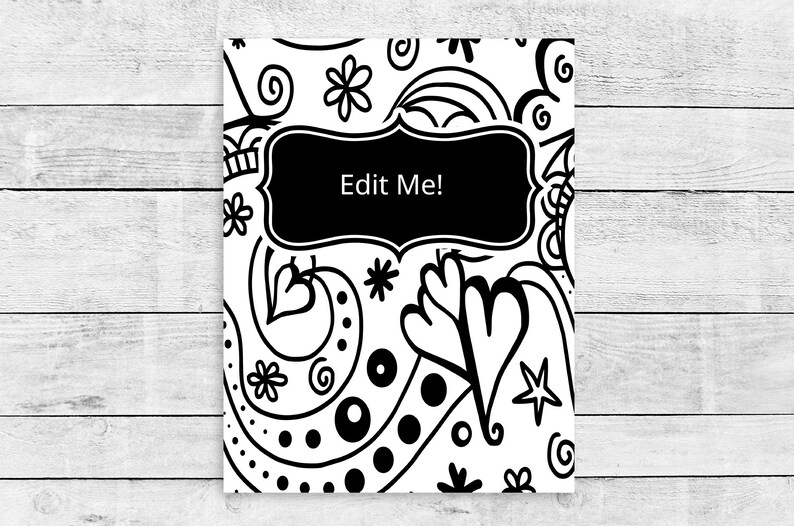 Planner Cover Printable Modern Black and White Design - Etsy