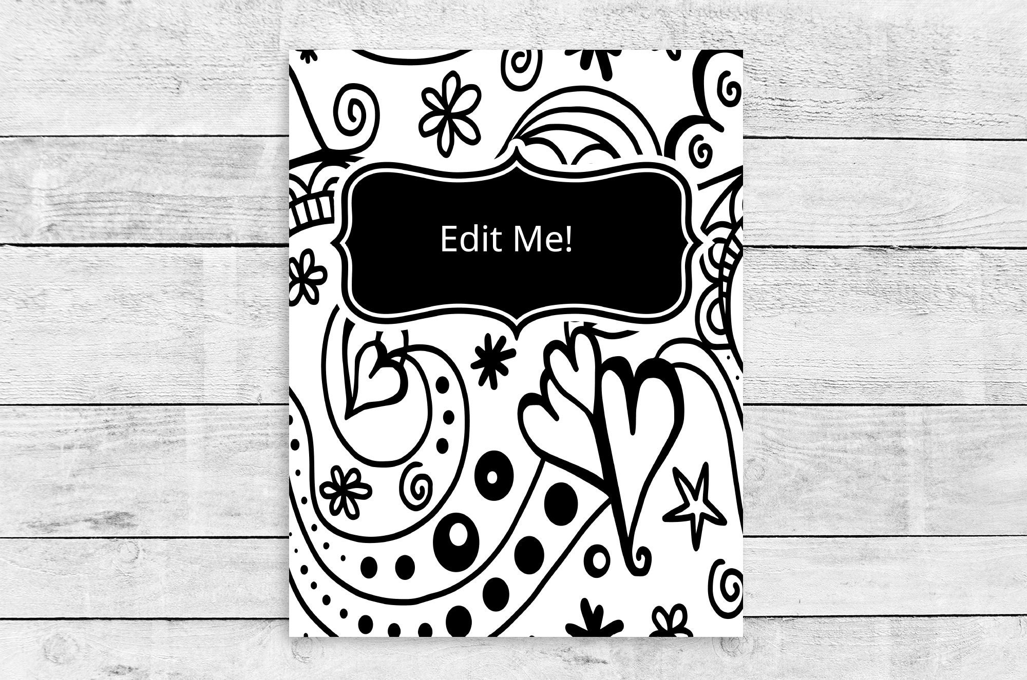 Planner Cover Printable Modern Black and White Design - Etsy