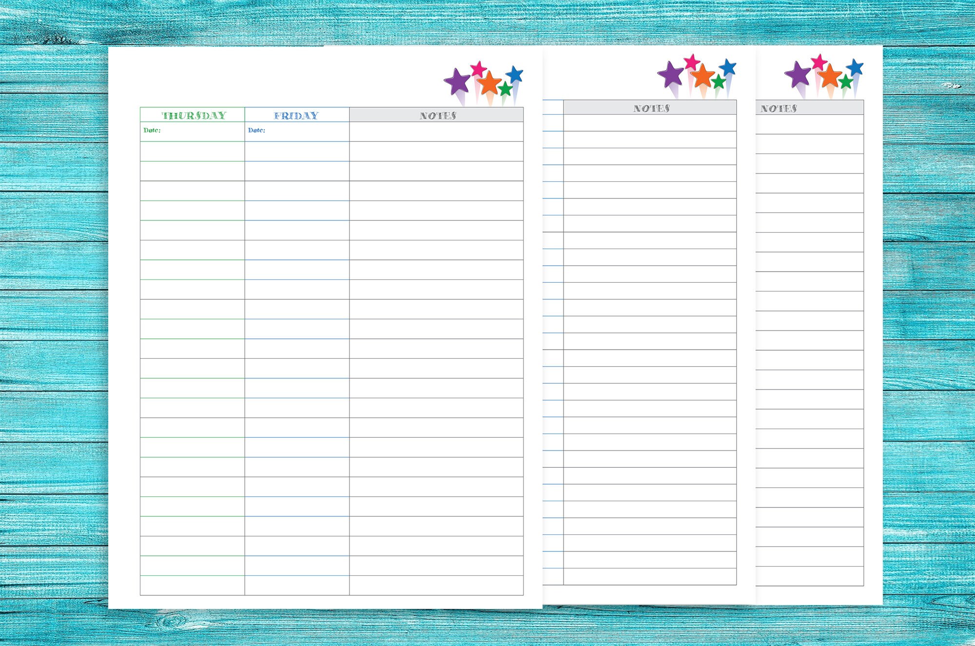 Weekly Lesson Planner Pages for 4 6 or 8 Subject Areas or - Etsy