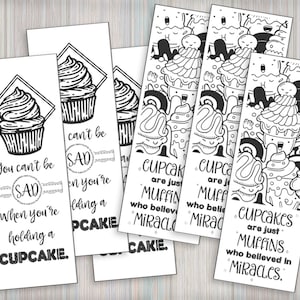 Printable Bookmarks - Color Your Own Baking Themed Bookmarks With Cute ...