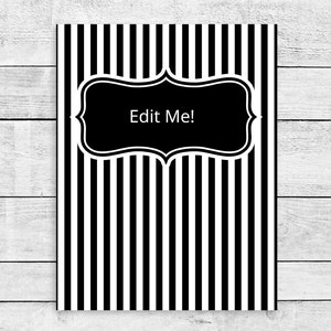 Planner Cover Printable - Modern Black and White Design - Editable ...