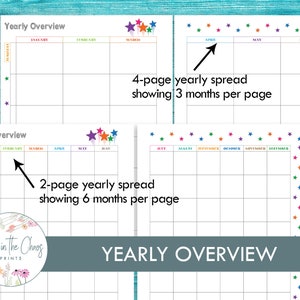 Homeschool Planner - Year Overview - Bright and Colorful Planning Pages ...