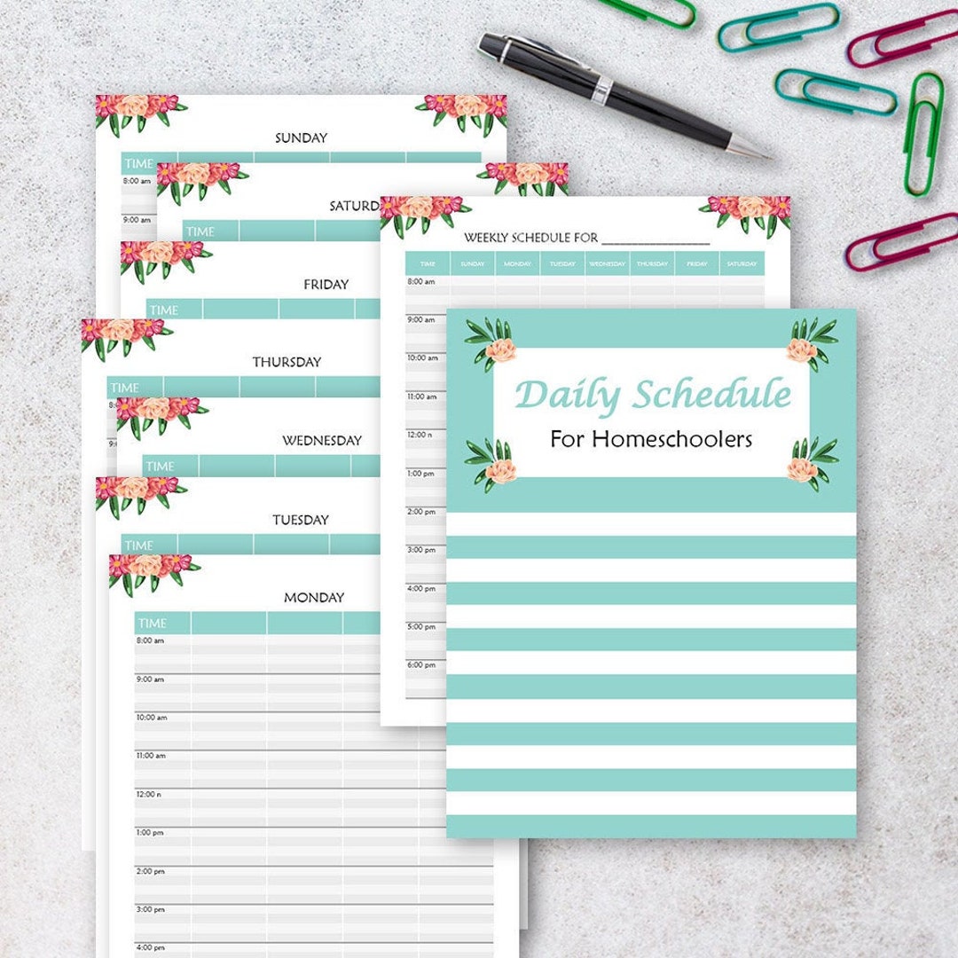 Homeschool Planner - Printable Schedule for Planning Your Homeschooling ...