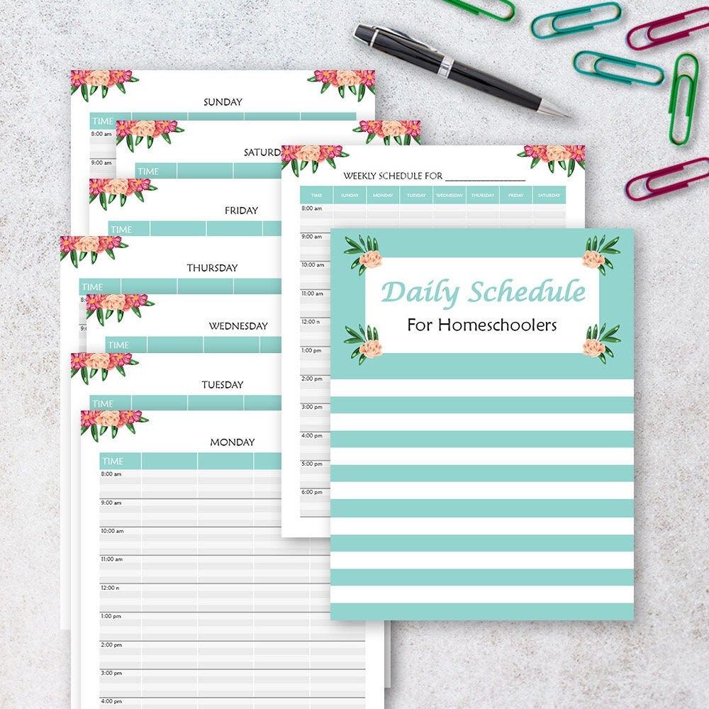Homeschool Planner Printable Schedule for Planning Your Homeschooling ...