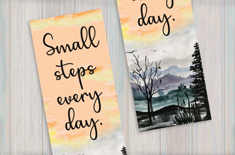Printable Bookmarks Motivational Saying on Colorful and - Etsy
