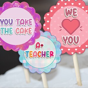 Teacher Appreciation Cupcake Toppers - Thank You Cookie Tag Printable ...